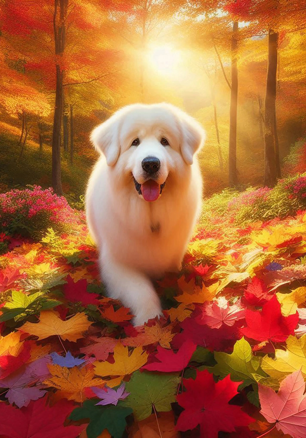 Great Pyrenees Fall Garden Flag – BIG Gentle Dogs