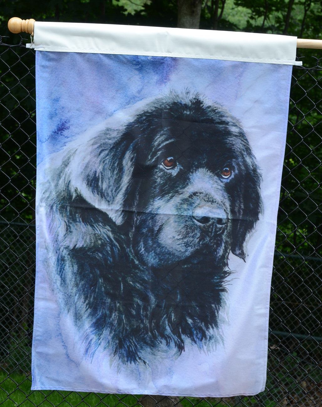 Newfoundland Head Study – 1 ply full sized flag – BIG Gentle Dogs